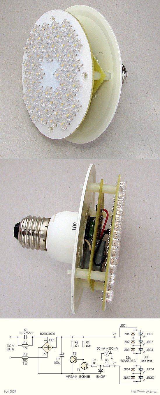 Current Limiting 230v LED bulb (Flux Led) – Electronics Projects Circuits