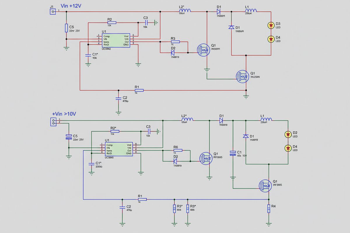 3W Led Sürücü Devreleri UC3842 UC3845 - Elektronik Devreler Projeler