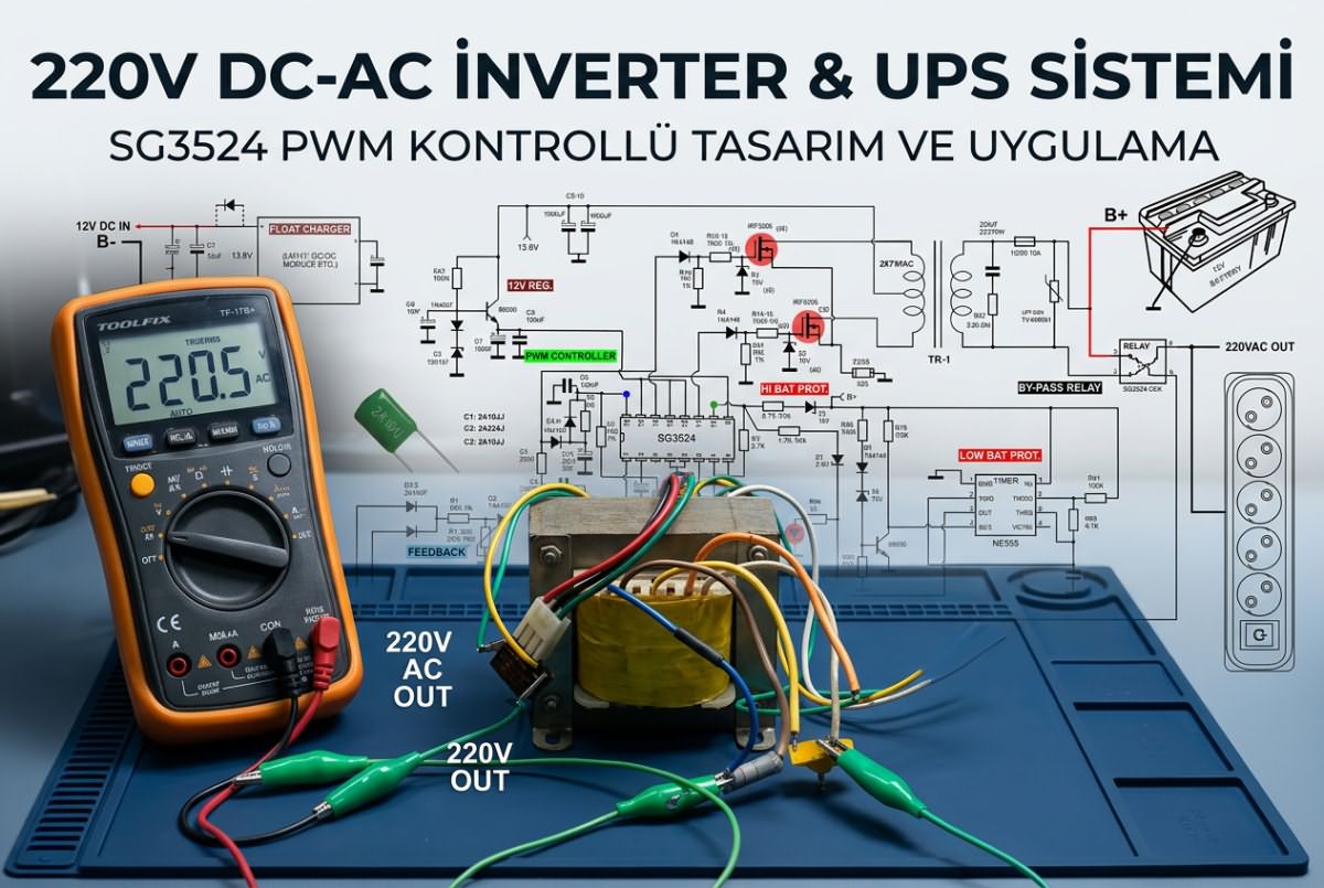 220V DC-AC Inverter UPS SG3524 PWM - Elektronik Devreler Projeler