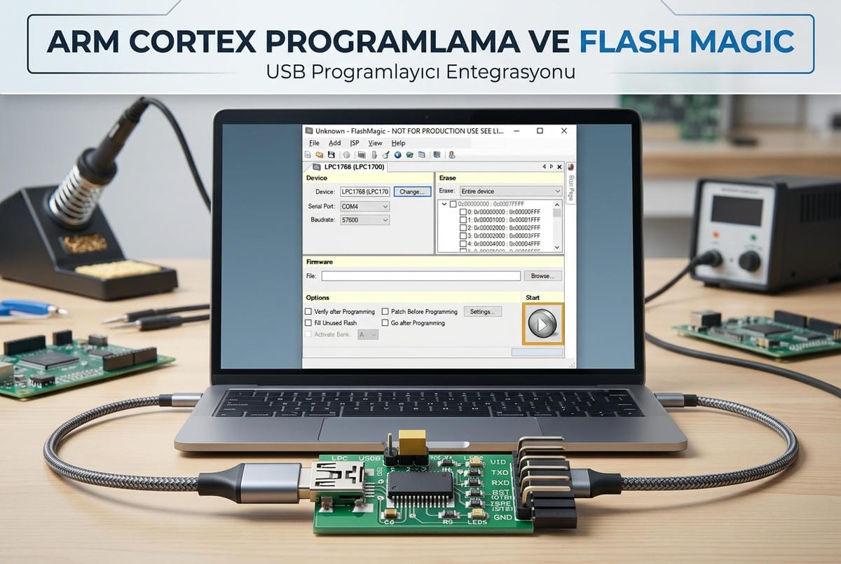 ARM Cortex USB Programlayıcı ve Flash Magic - Elektronik Devreler Projeler